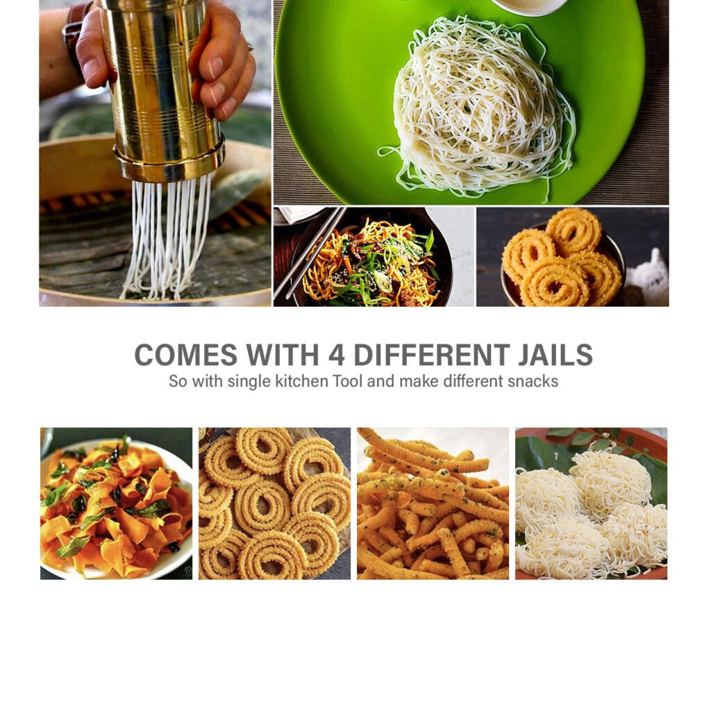 Buy Brass Idiyappam & Murukku Maker | Sev Sancha With 6 Disc